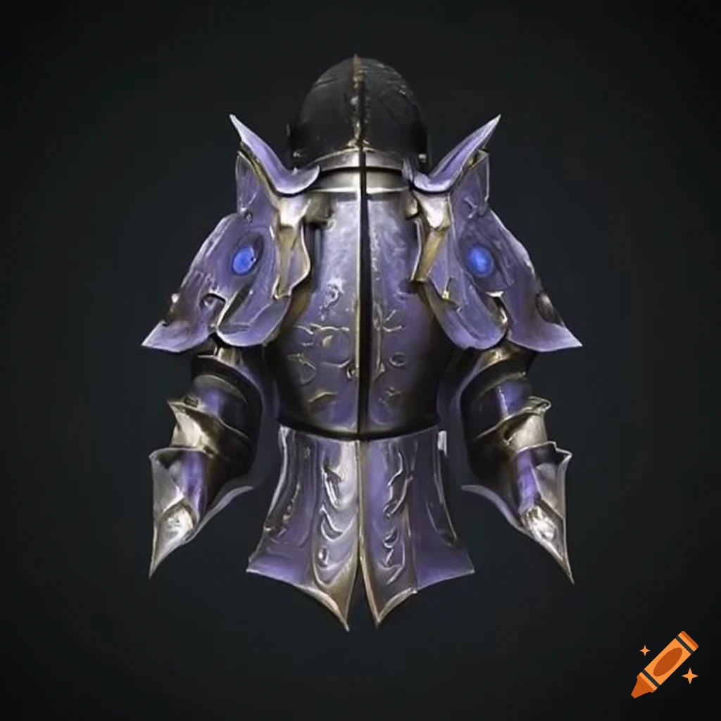 Front view of adorned magic armor on Craiyon