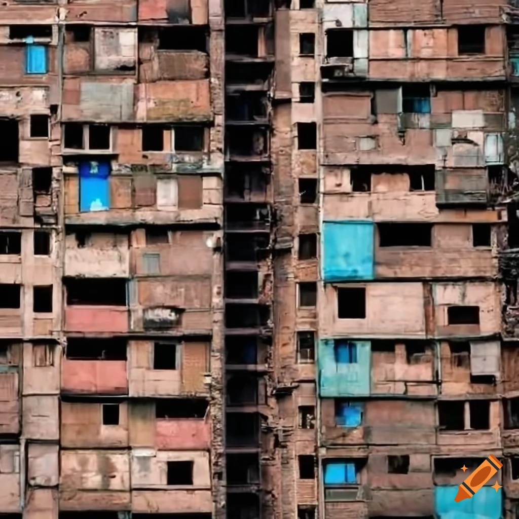 Texture atlas of slum building facade on Craiyon