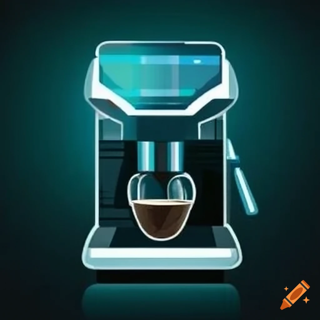 Coffee machine with portals to another dimension in a dark fantasy ...