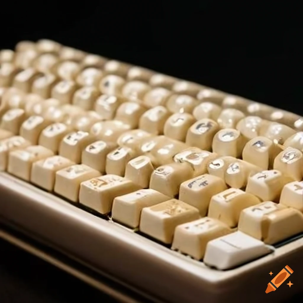 Sand-made keyboard with seashell and pearl keys in a fantasy concept on ...