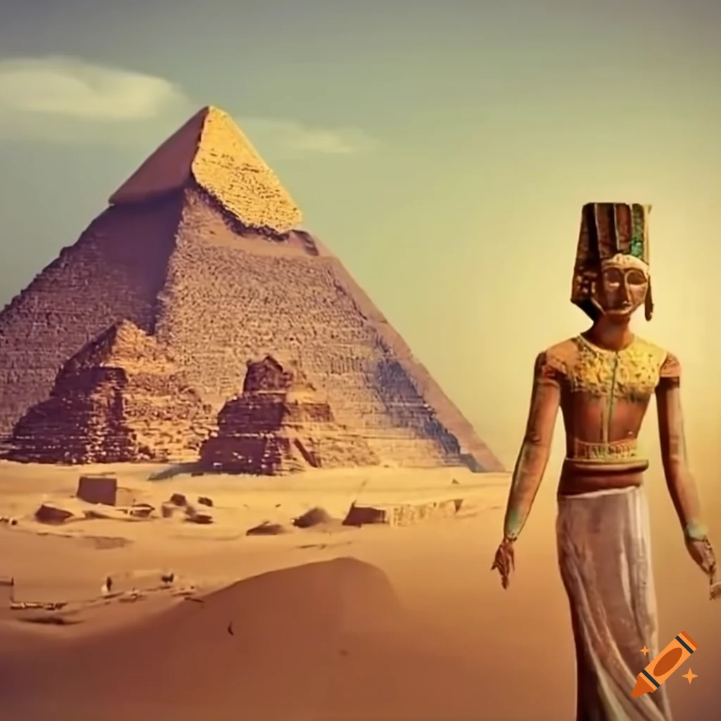 Egyptians building pyramids in ancient times on Craiyon