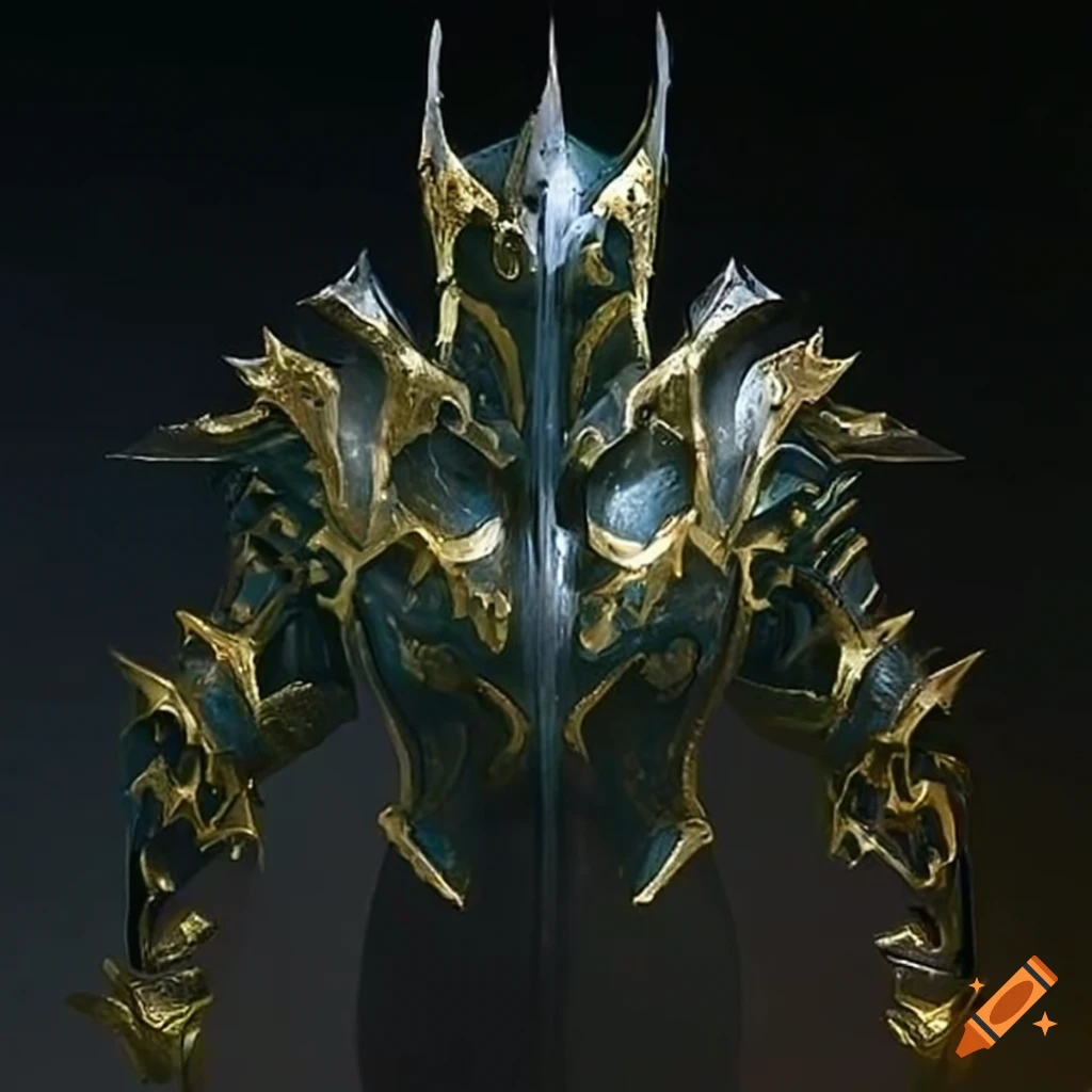 Front view of adorned magic vitreous armor on Craiyon