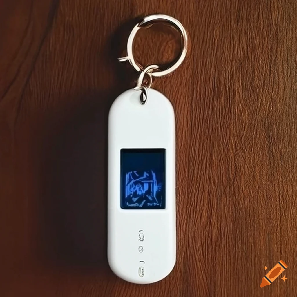 Compact white blood alcohol content breathalyzer keychain with red ...