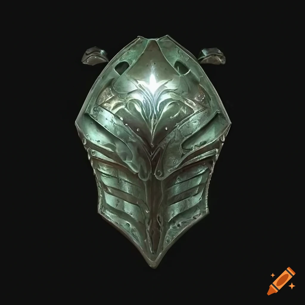 Front view of magical armor design on Craiyon