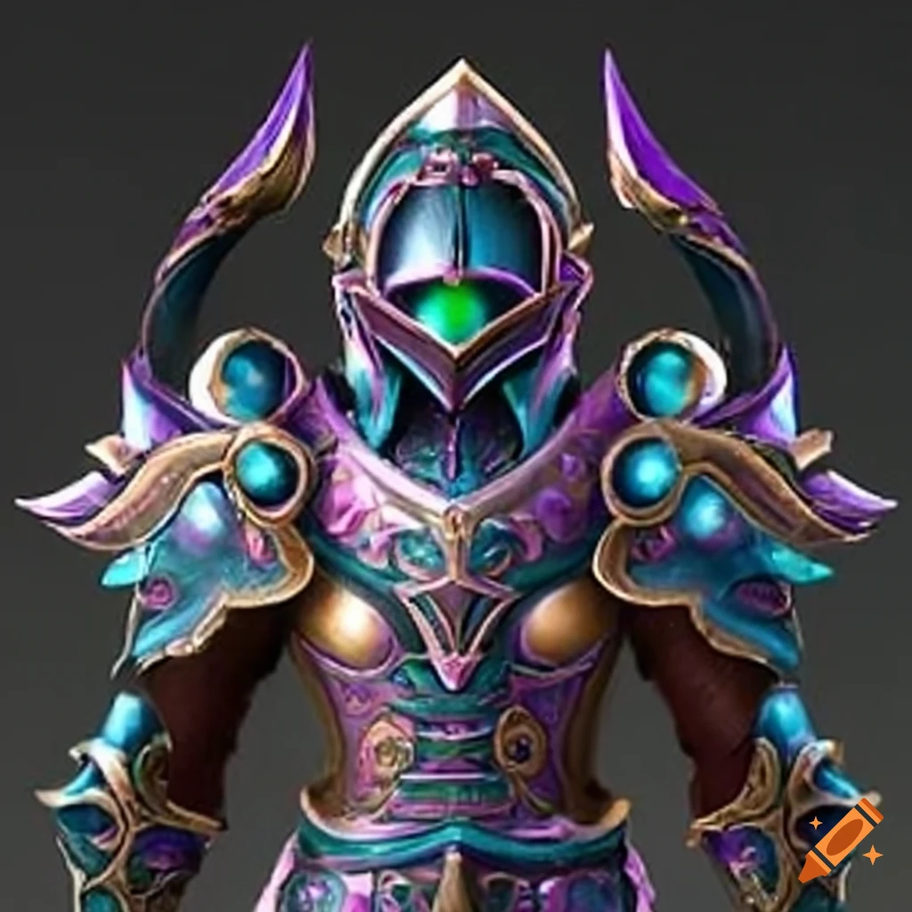 Adorned magic bulat armor front view on Craiyon