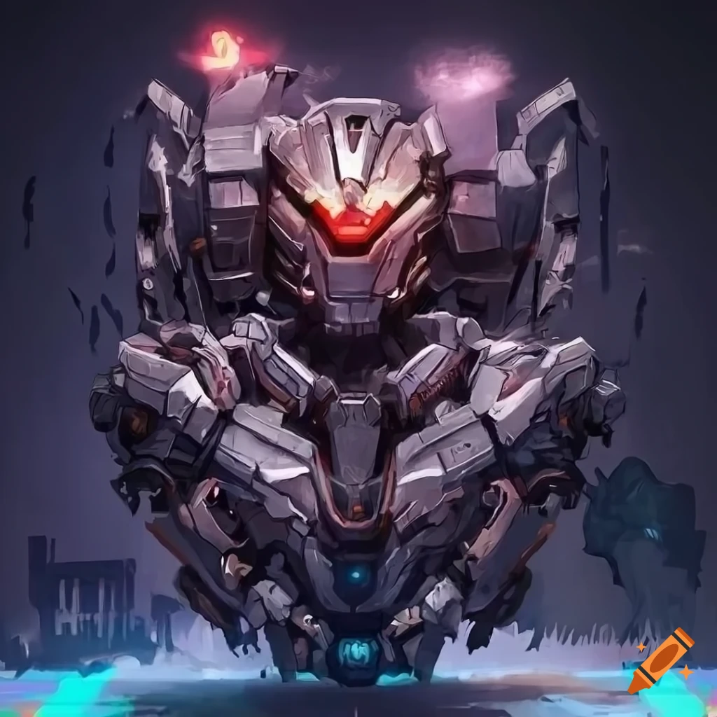 Floating canvas wrap with stunning beautiful mecha on Craiyon