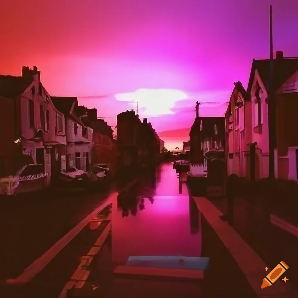 British neighborhood with a dreamcore vibe on Craiyon