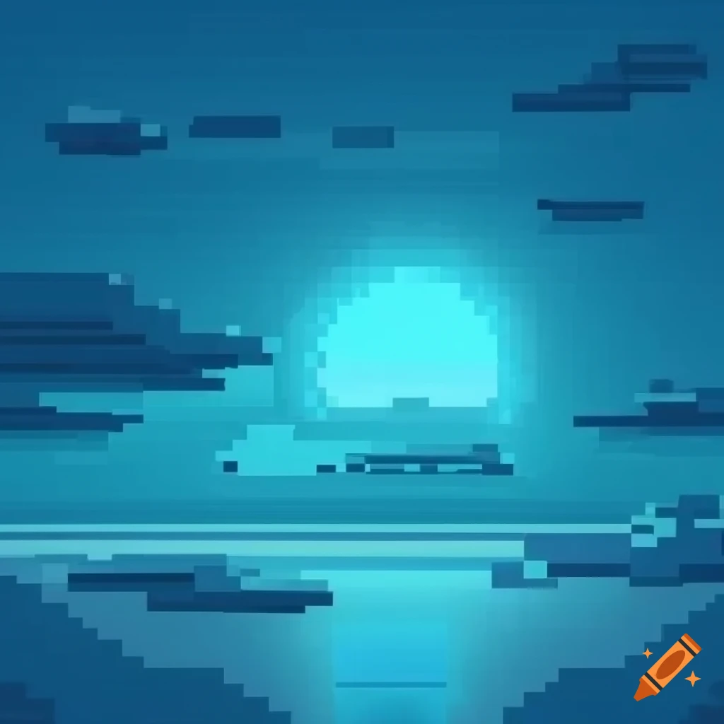 Sky background in tron style and pixel art on Craiyon