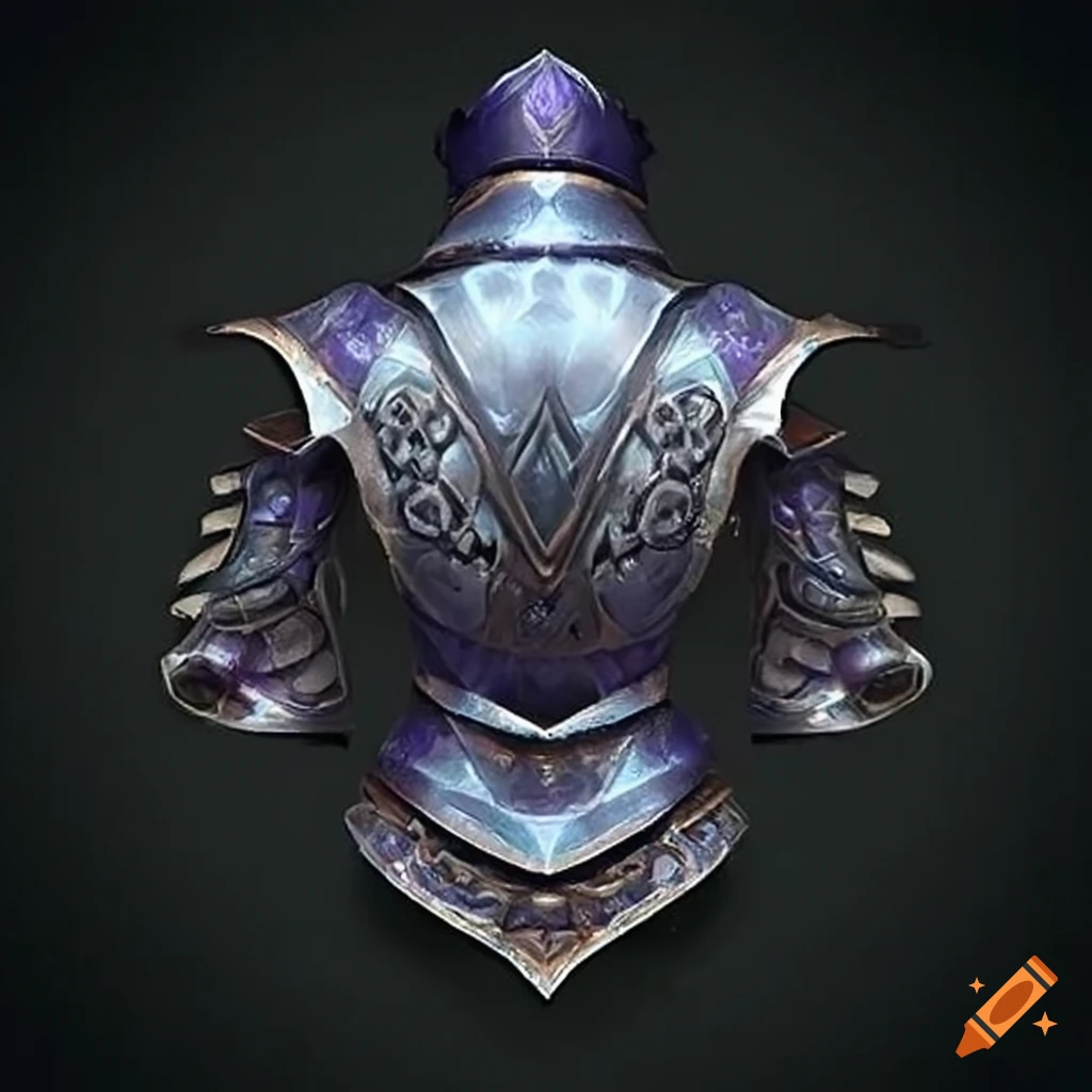 Front view of adorned magic armor on Craiyon