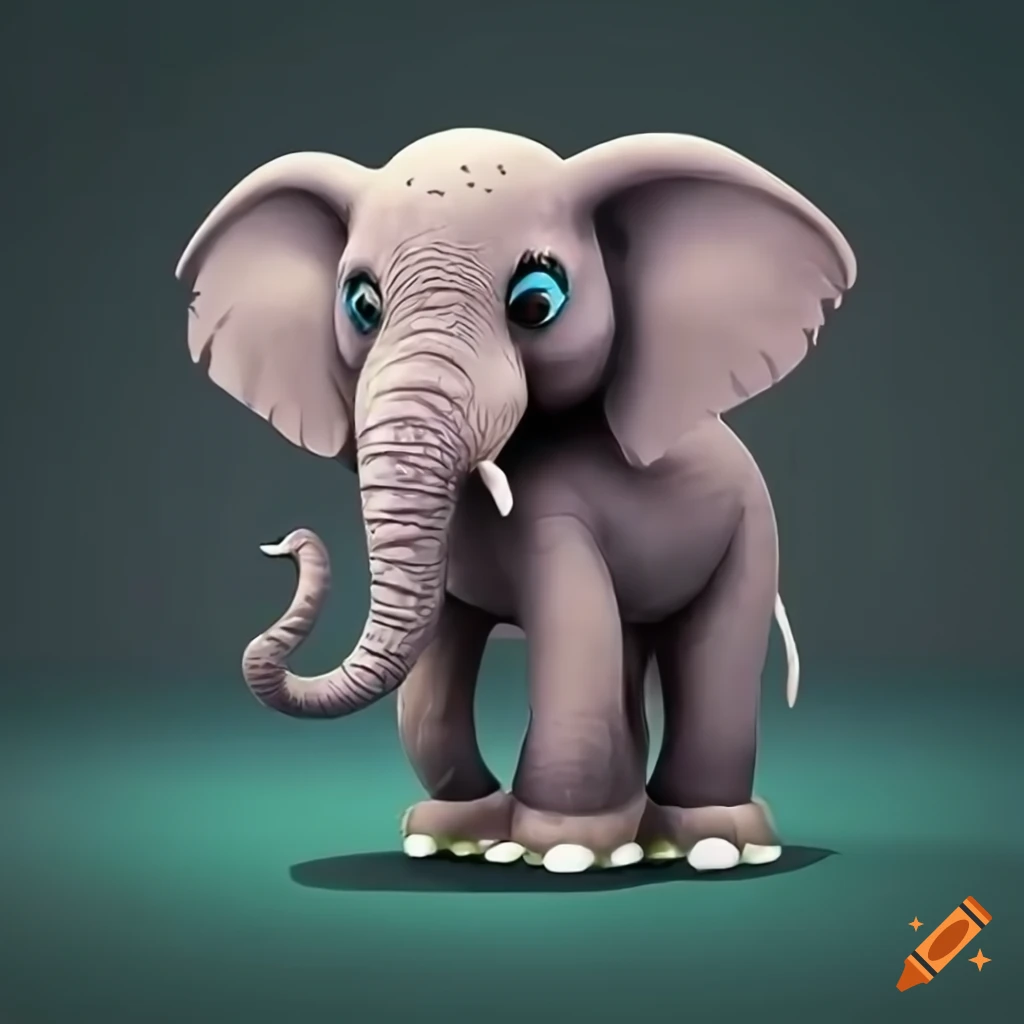 Animated elephant on Craiyon