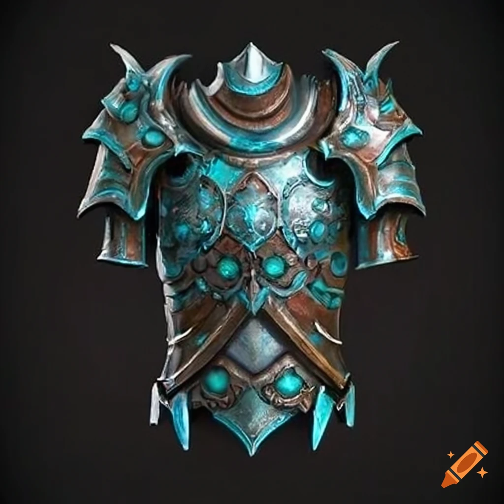 Front view of magic hide armor on Craiyon