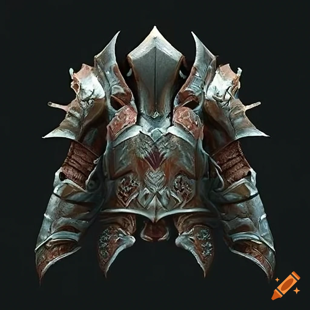 Adorned magic hide armor from the front on Craiyon