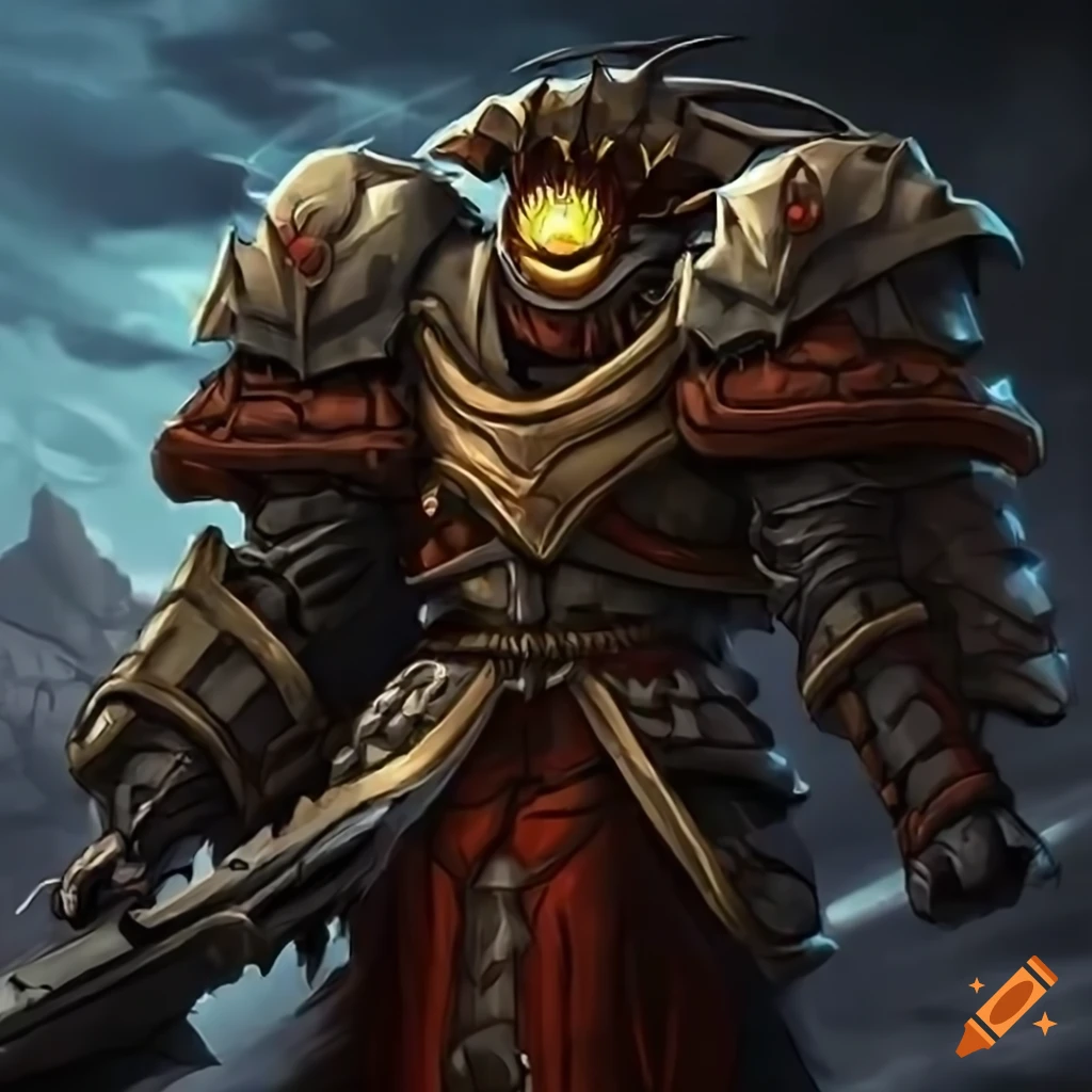 Anime warrior general with dreadnought armor on Craiyon