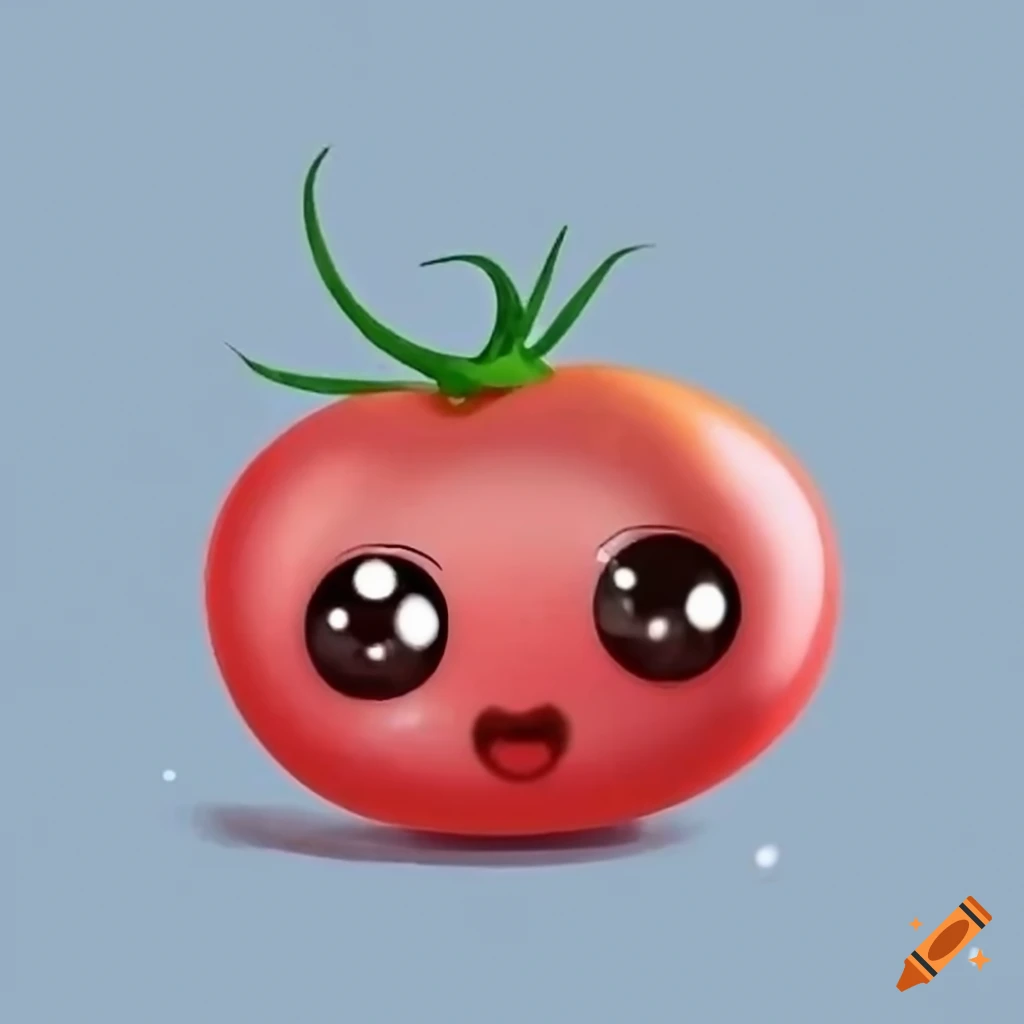 Cute tomato with anime eyes on Craiyon