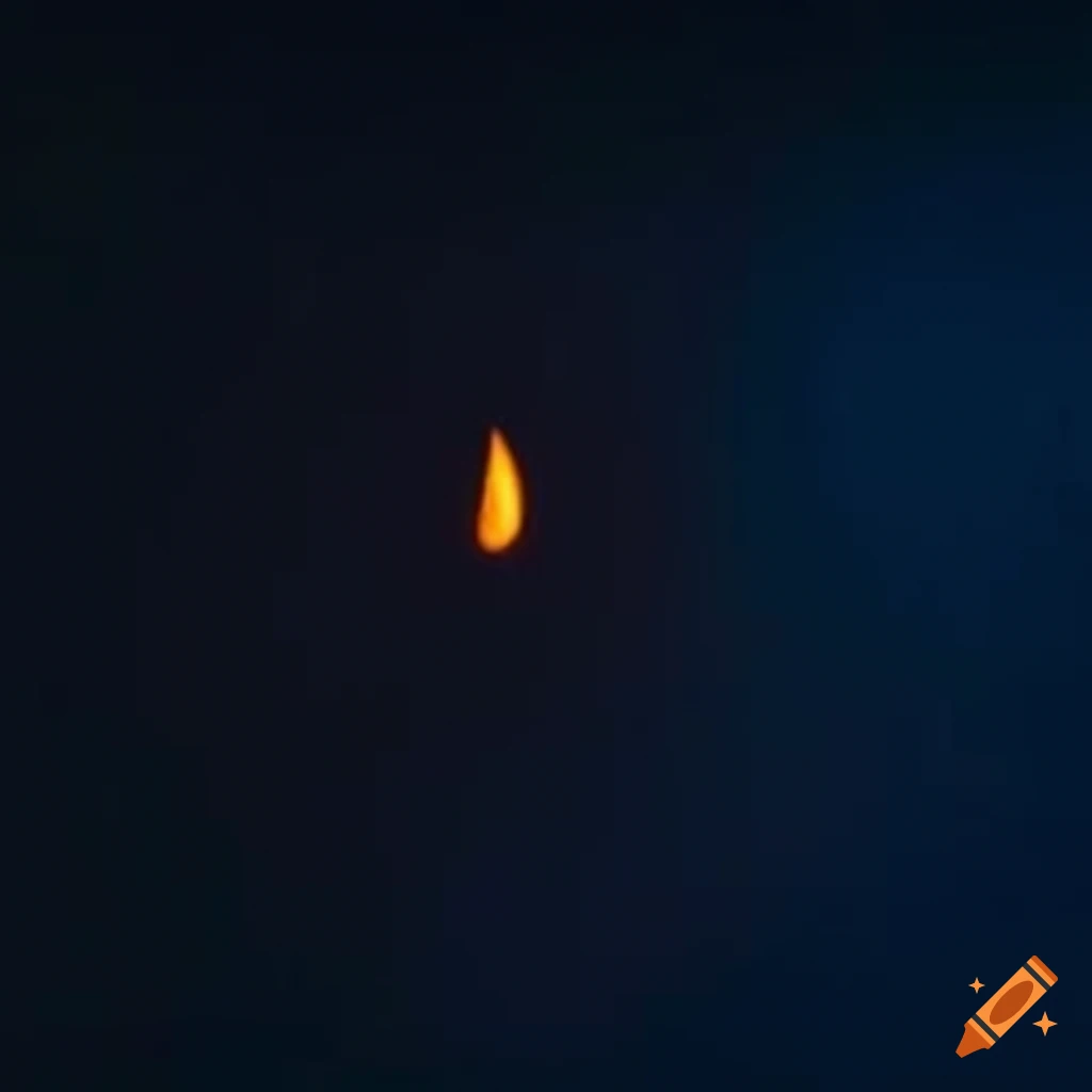 Small faint flame in empty darkness on Craiyon