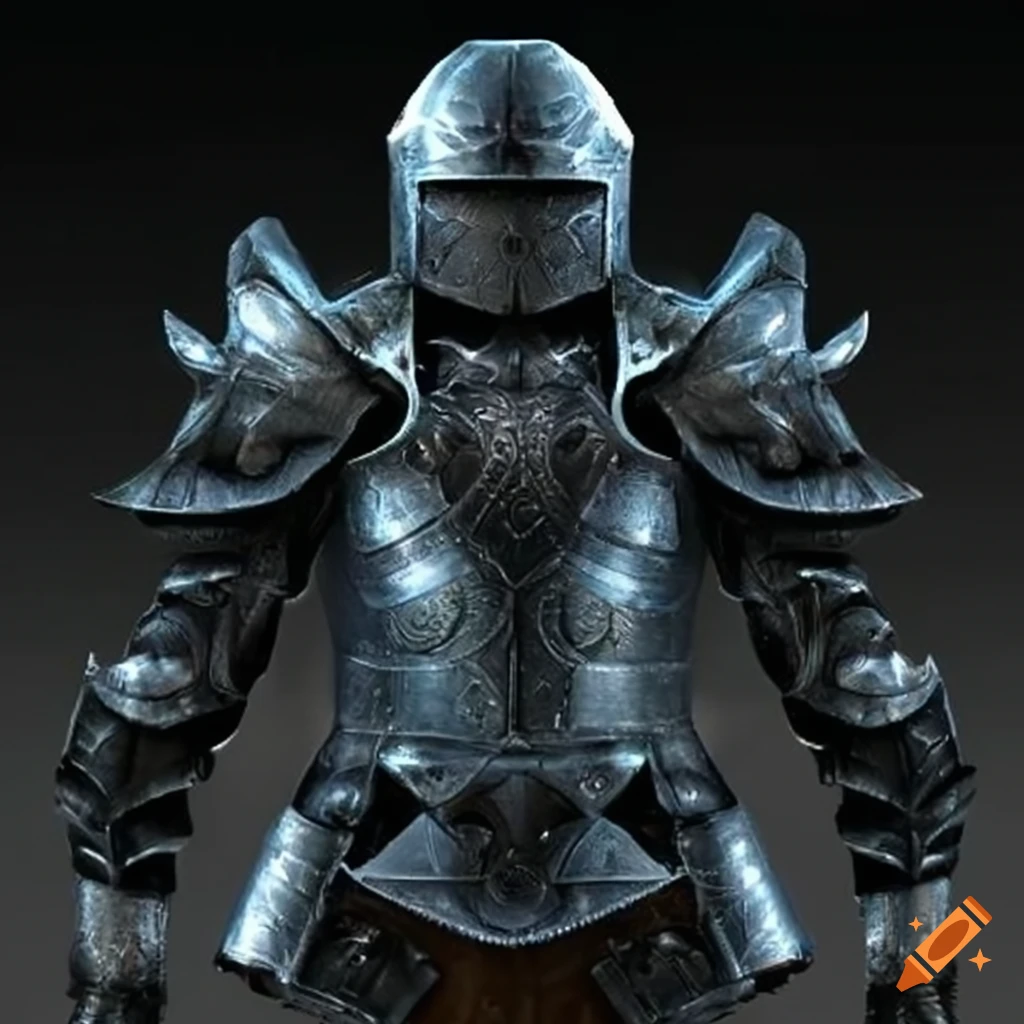 Adorned magic lacquered armor from the front on Craiyon