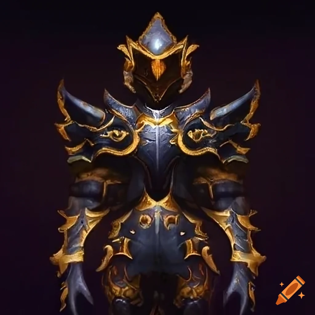 Front view of adorned magic armor on Craiyon