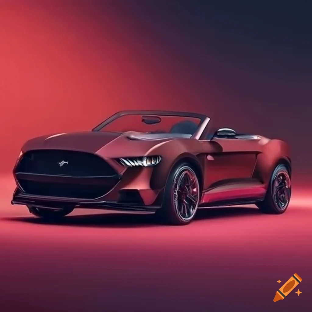 Sleek 2024 Ford Mustang Speedster with chrome accents on Craiyon