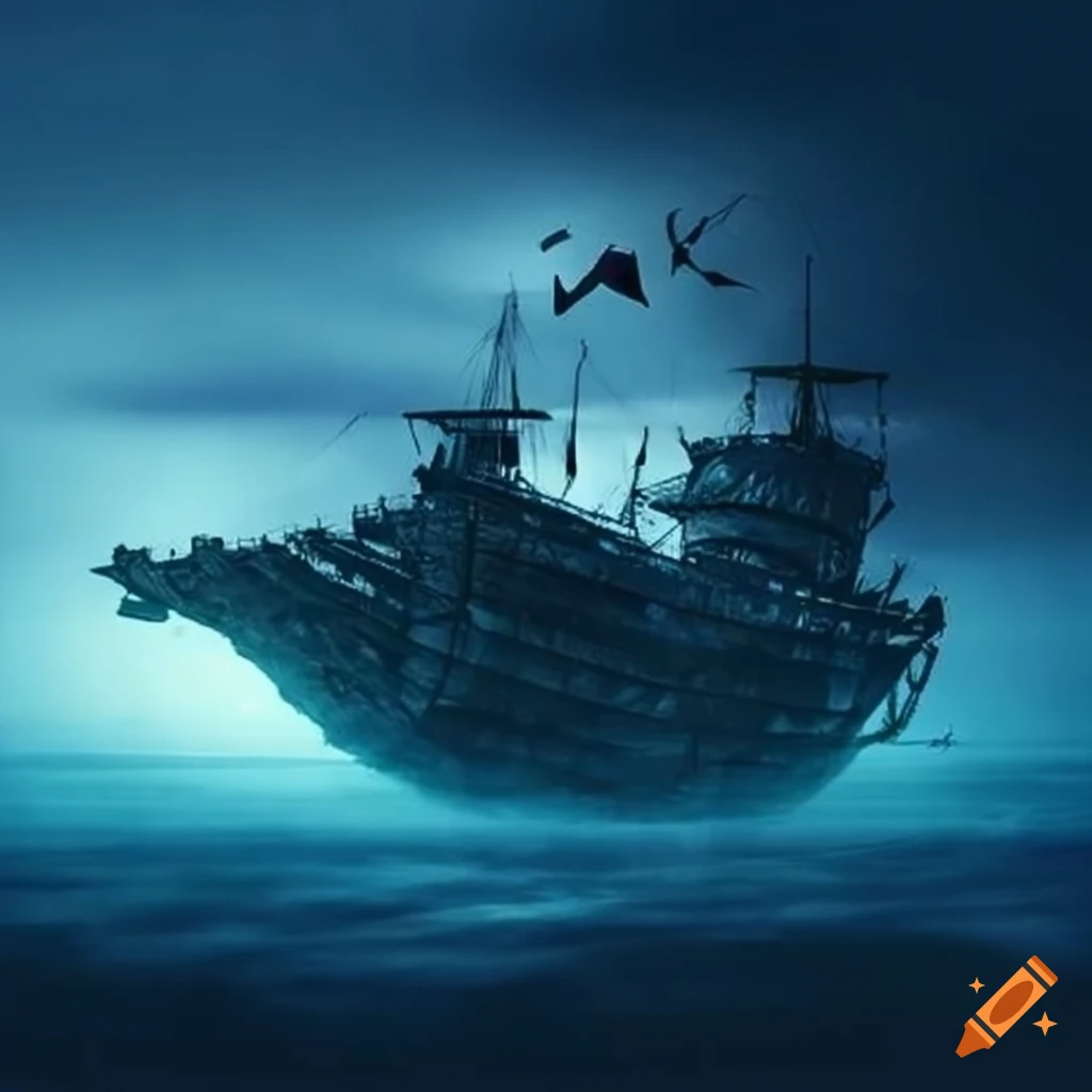 Flying ghost ship in the sky on Craiyon