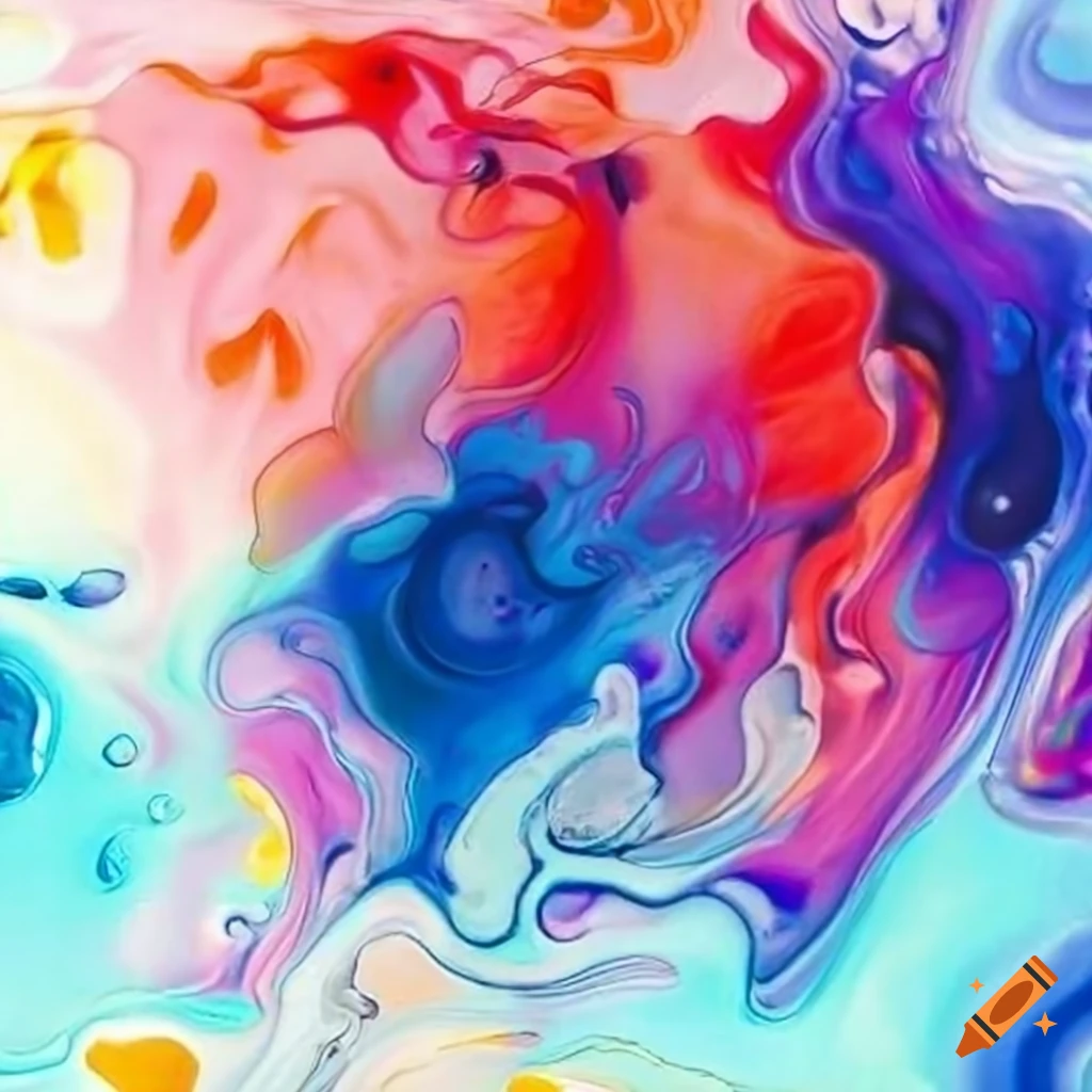 Nonobjective watercolor art with splatters on Craiyon