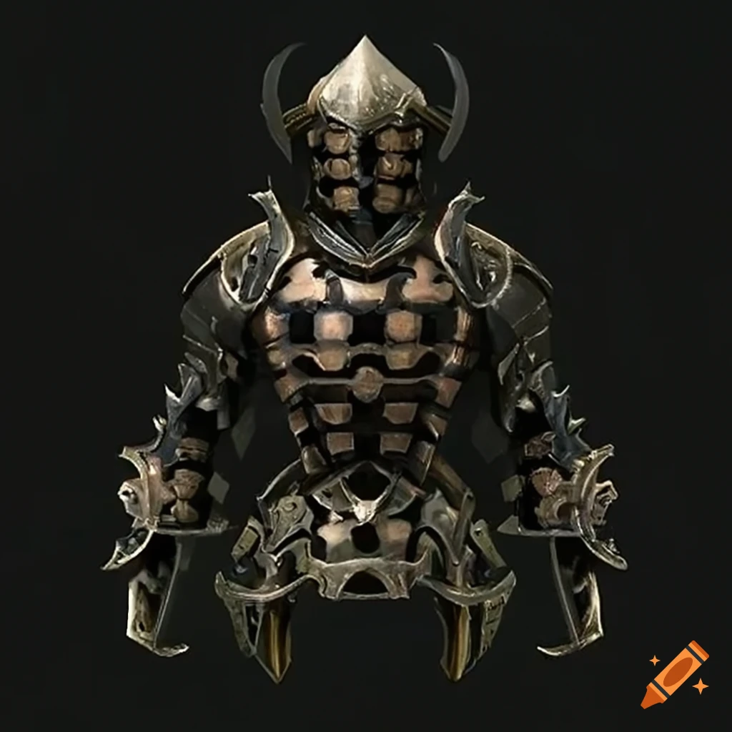 Adorned magic lacquered armor from the front on Craiyon