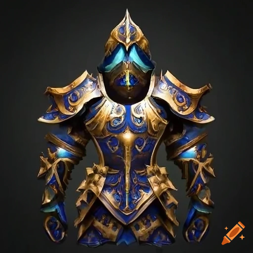 Front view of magic armor on Craiyon