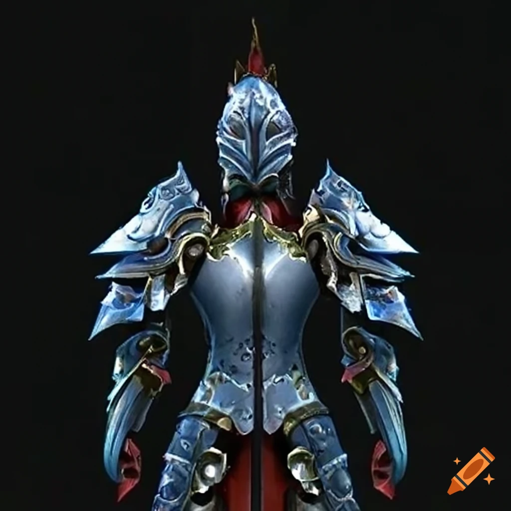 Front view of adorned magic armor on Craiyon