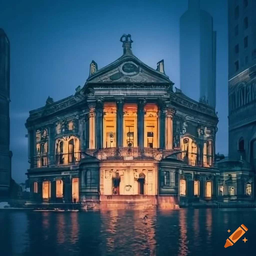 Old bank architecture on Craiyon