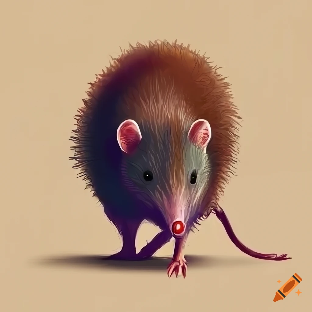 Digital art rendition of a shrew in high contrast on Craiyon