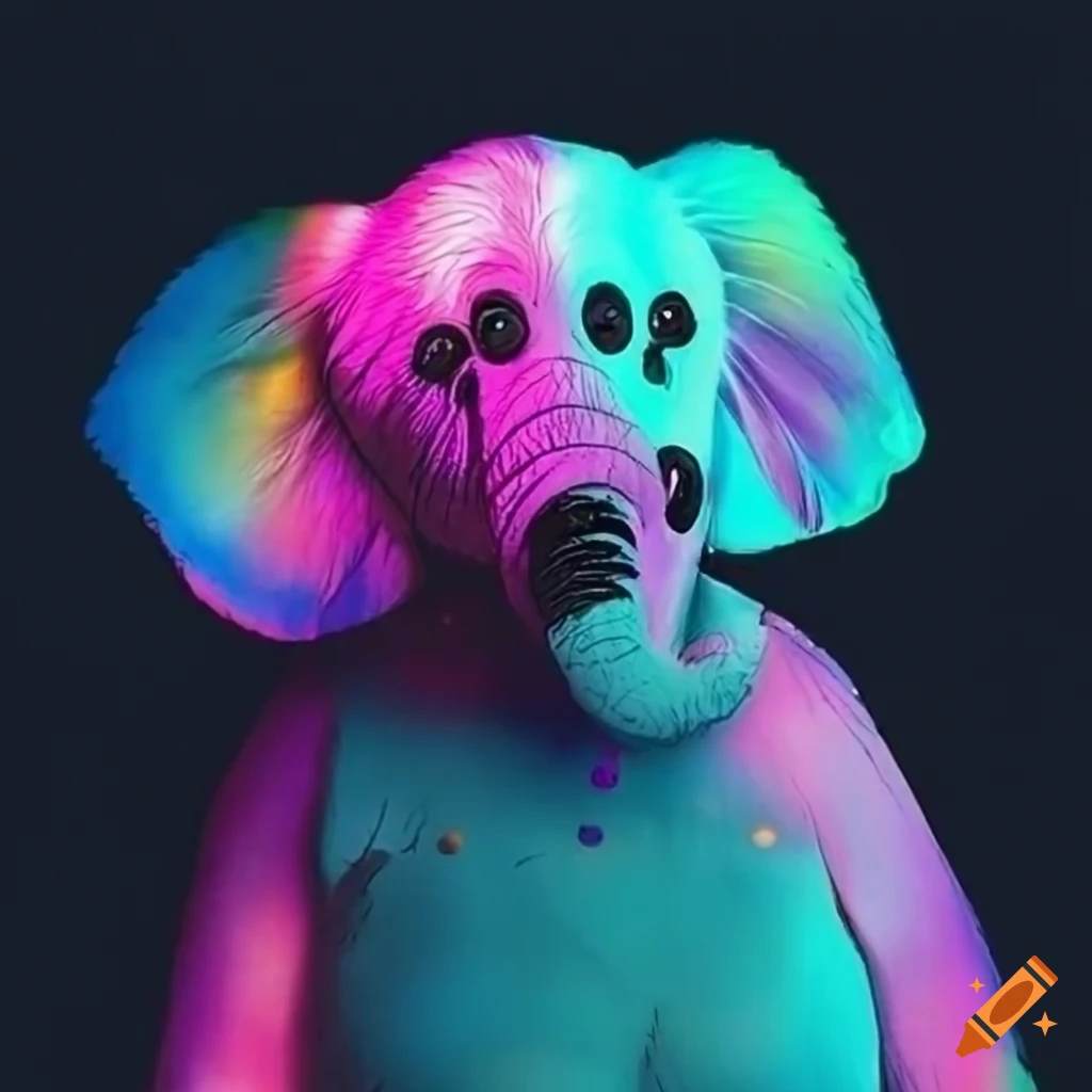 Aesthetic speedcore furry elephant on Craiyon