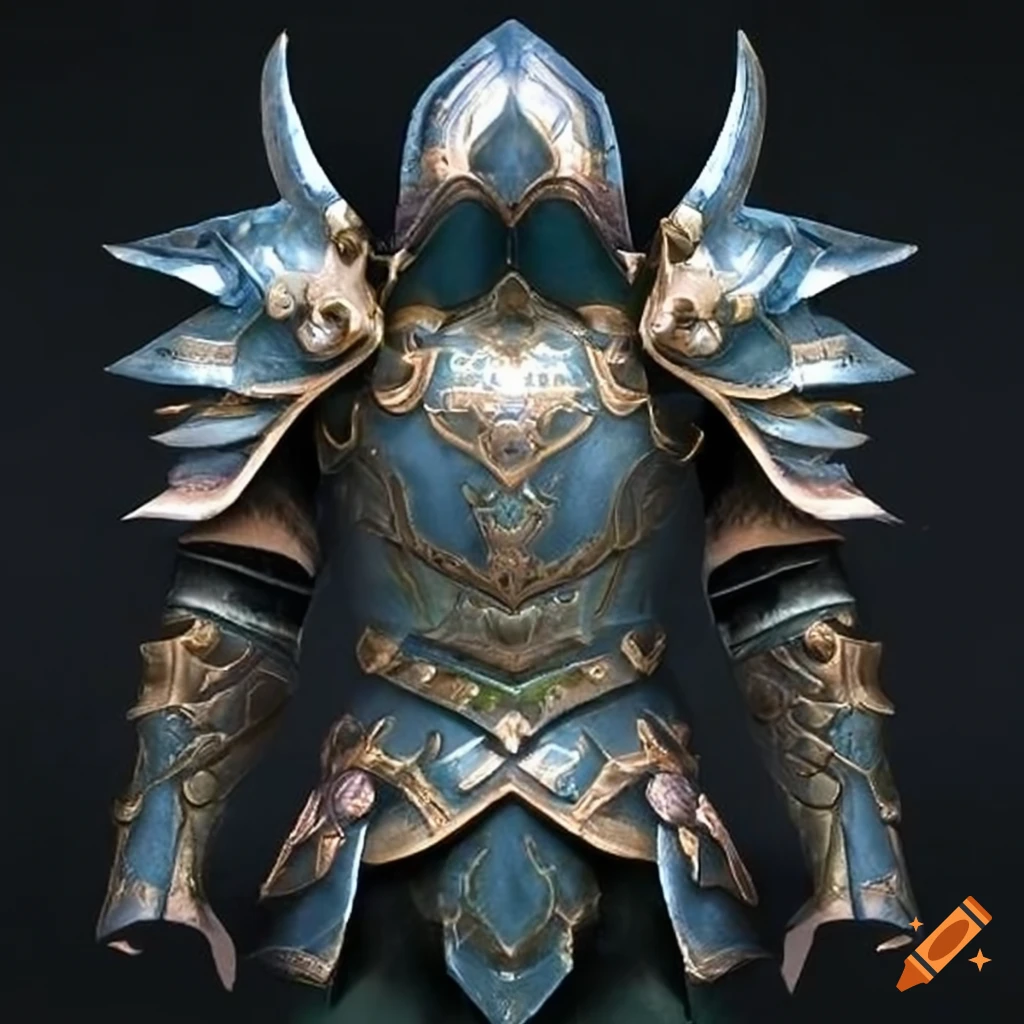 Front view of magic hide armor set on Craiyon