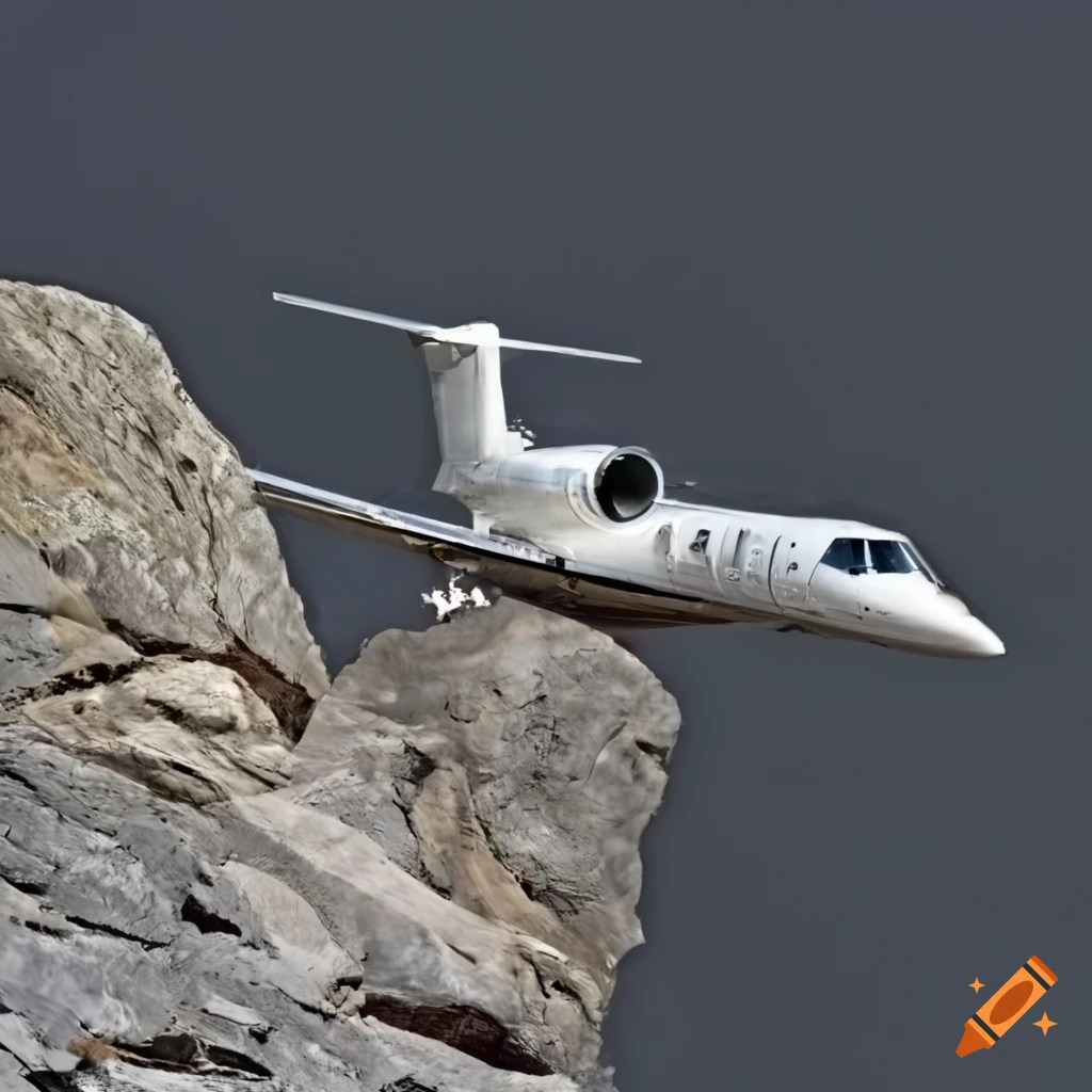 Learjet landing on rocky surface of Kepler-1126b on Craiyon