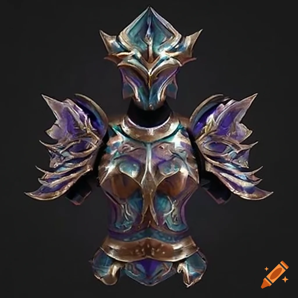 Adorned magic armor front view on Craiyon