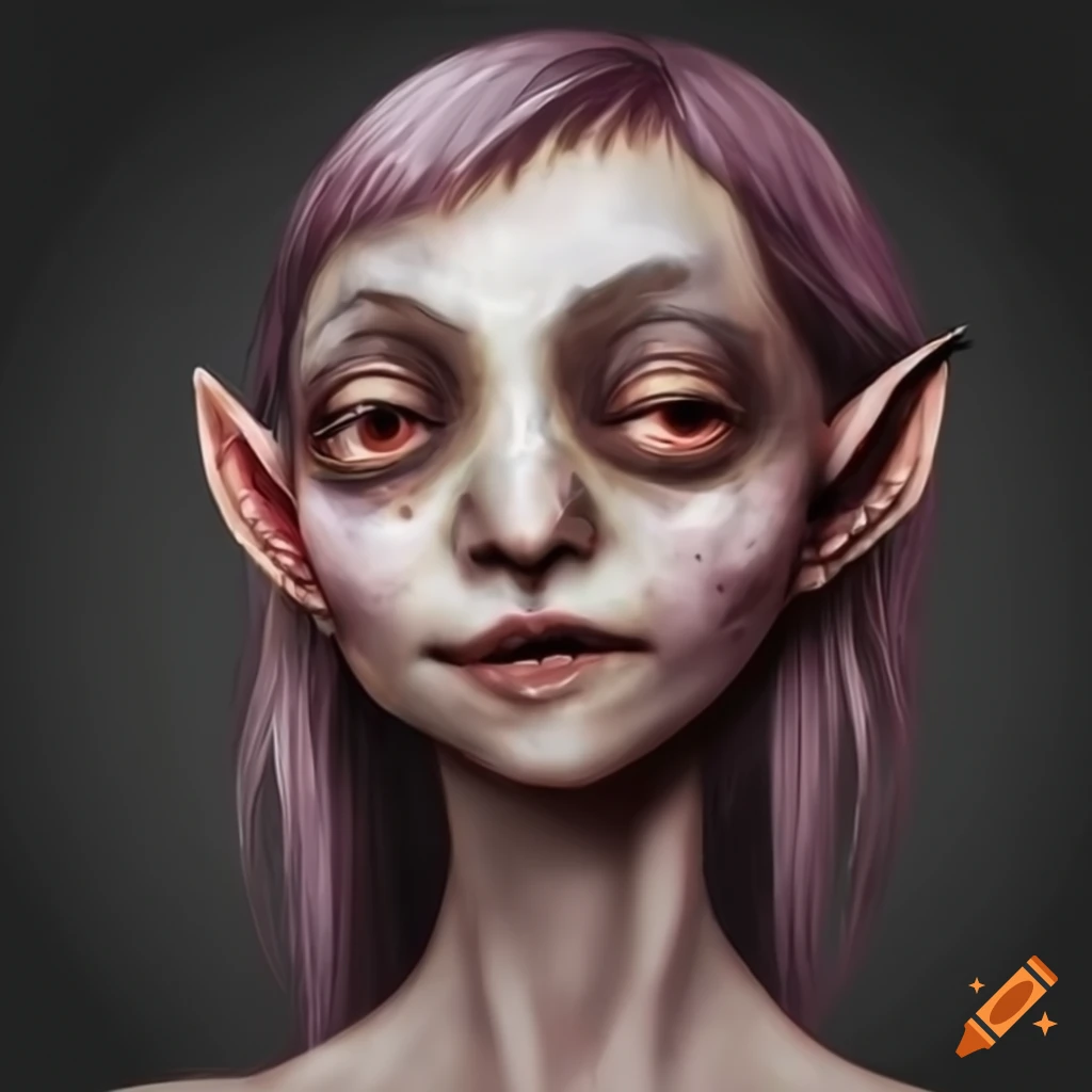 Girl with a half monster, half human mask on Craiyon