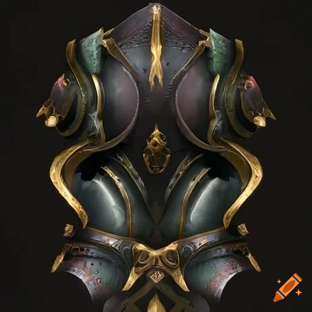 Front view of adorned magic armor on Craiyon