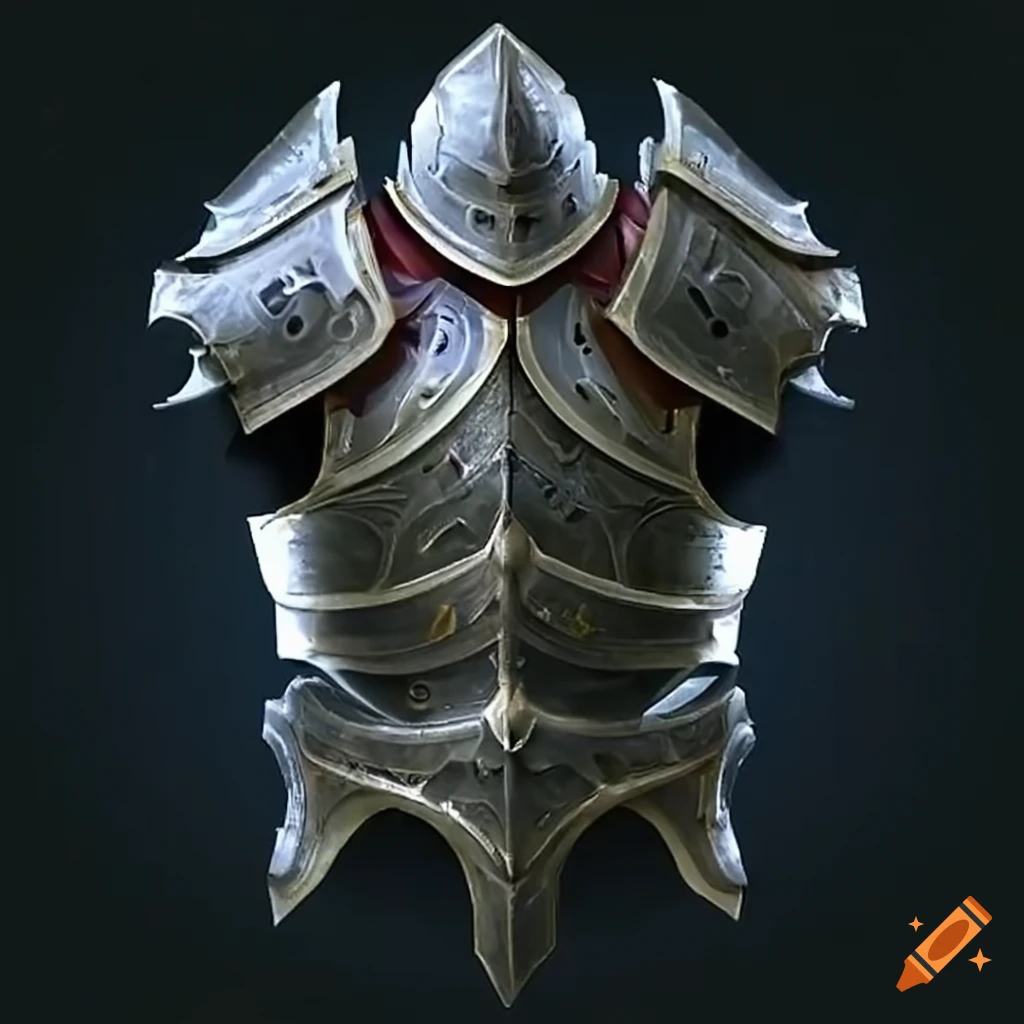 Front view of magic heavy armor on Craiyon