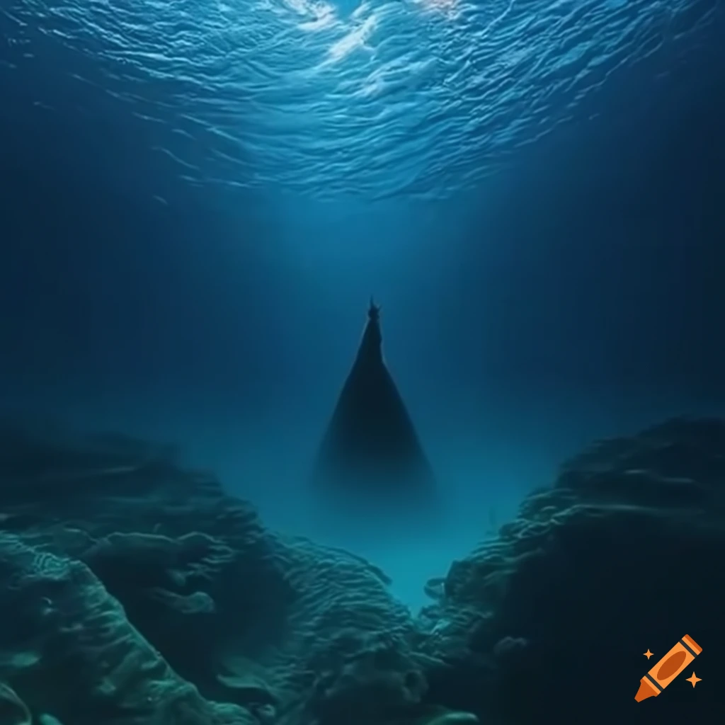 Mesmerizing deep blue ocean depths on Craiyon