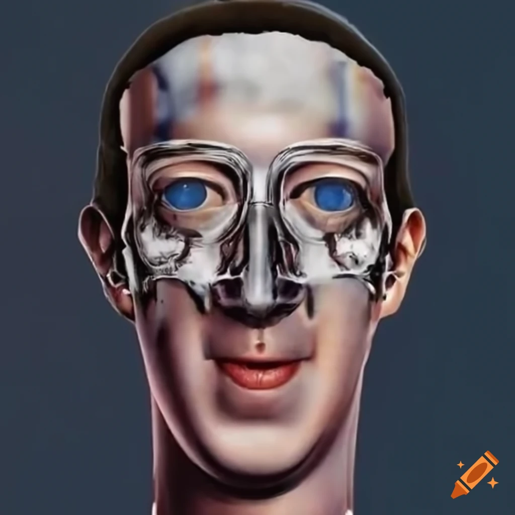 Humorous depiction of Mark Zuckerberg's face on the moon in a ...