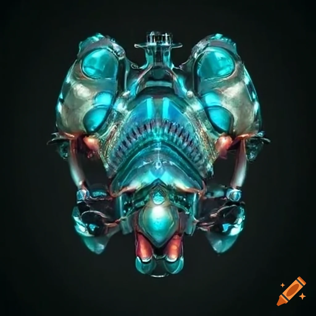 Adorned magic exoskeleton from the front view on Craiyon