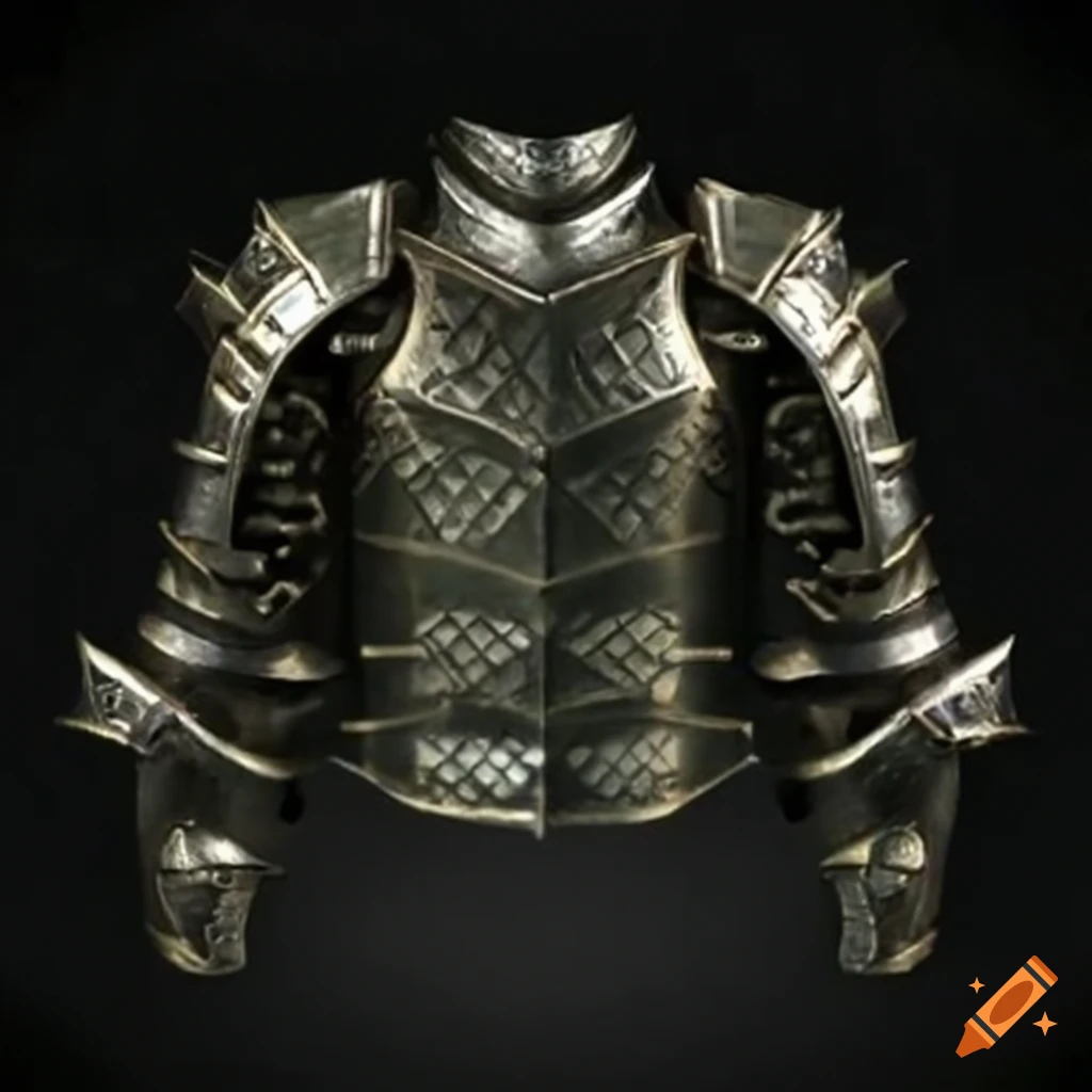 Adorned magic lacquered armor from the front view on Craiyon