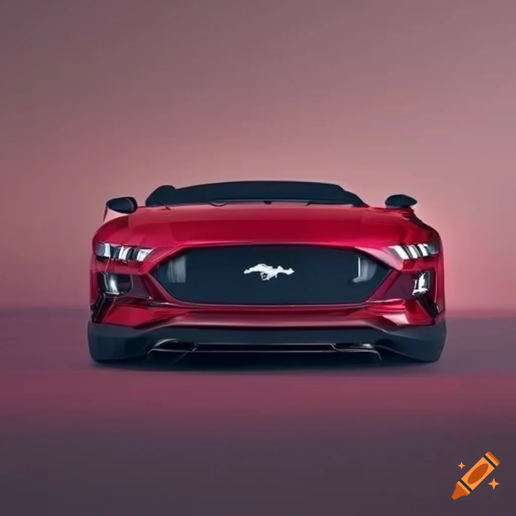 2024 ford mustang speedster in metallic ruby red color on Craiyon