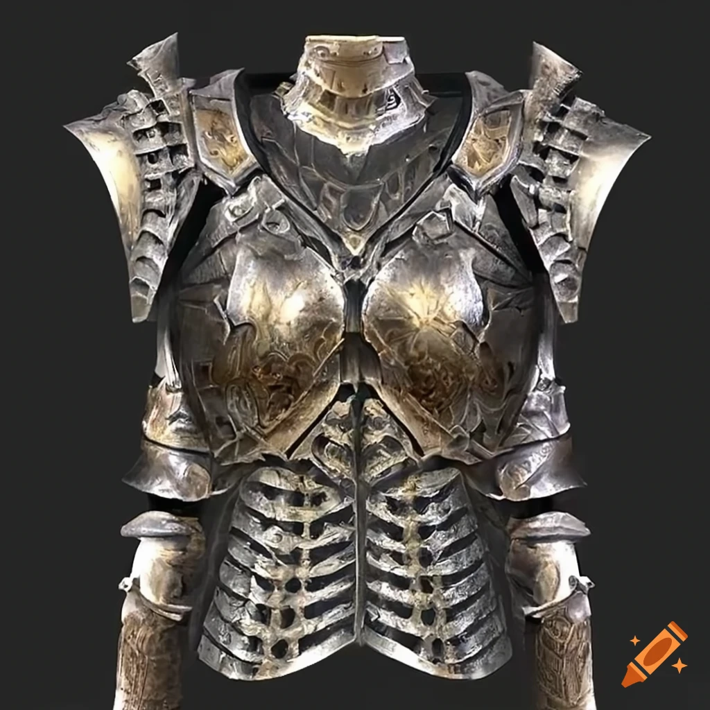 Adorned magic lacquered armor from the front on Craiyon