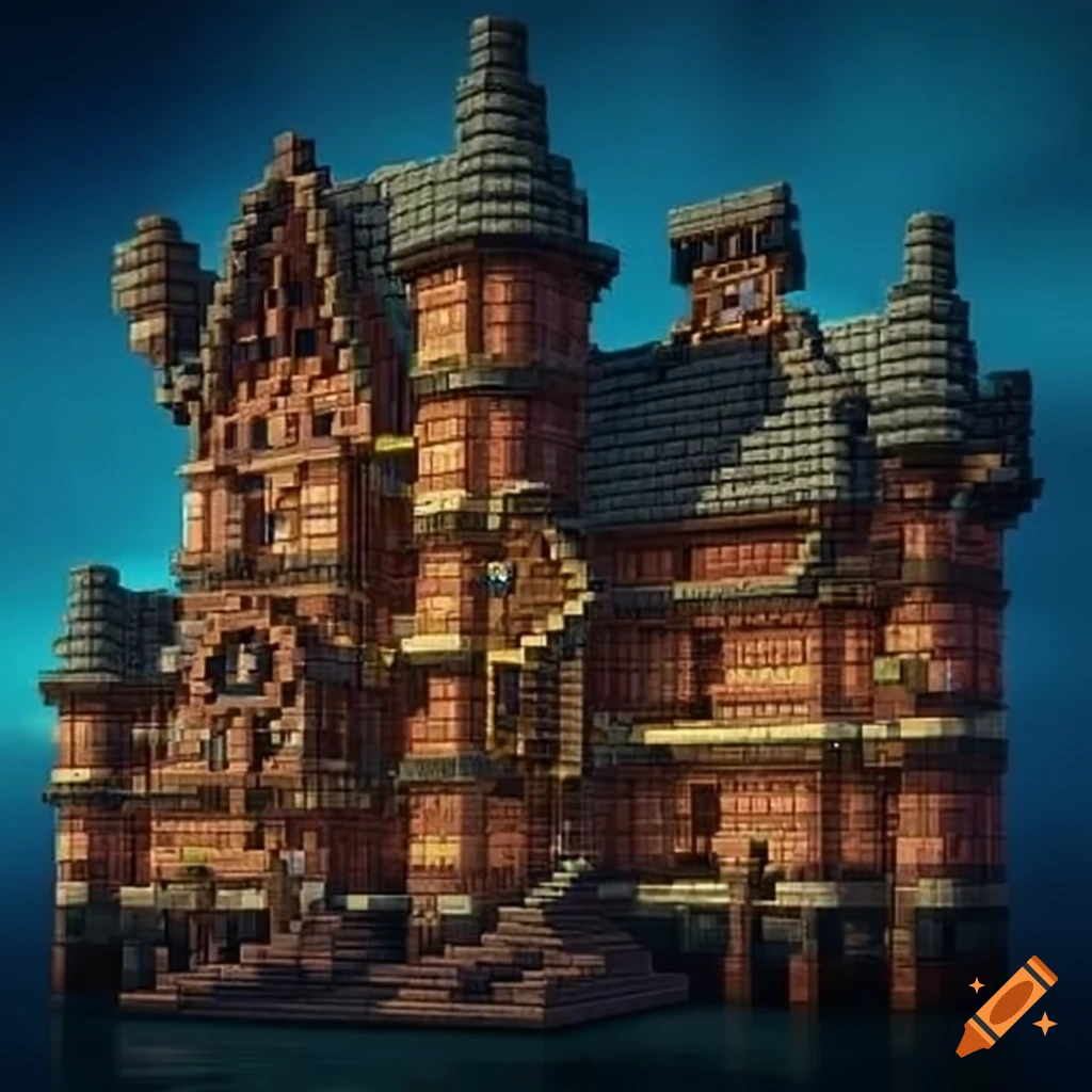 Minecraft steampunk fabric building on Craiyon
