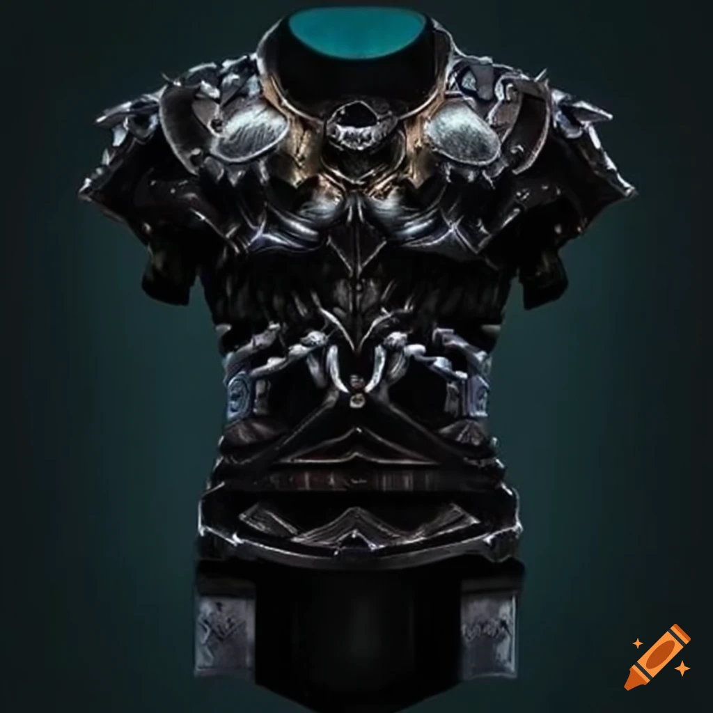 Adorned magic lacquered armor from the front on Craiyon