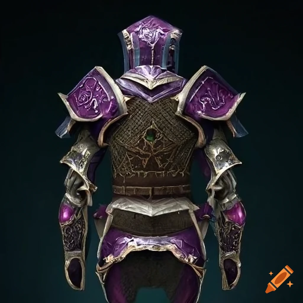 Adorned magic hide armor set viewed from the front on Craiyon