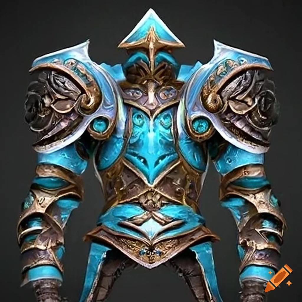 Front view of adorned magic armor on Craiyon