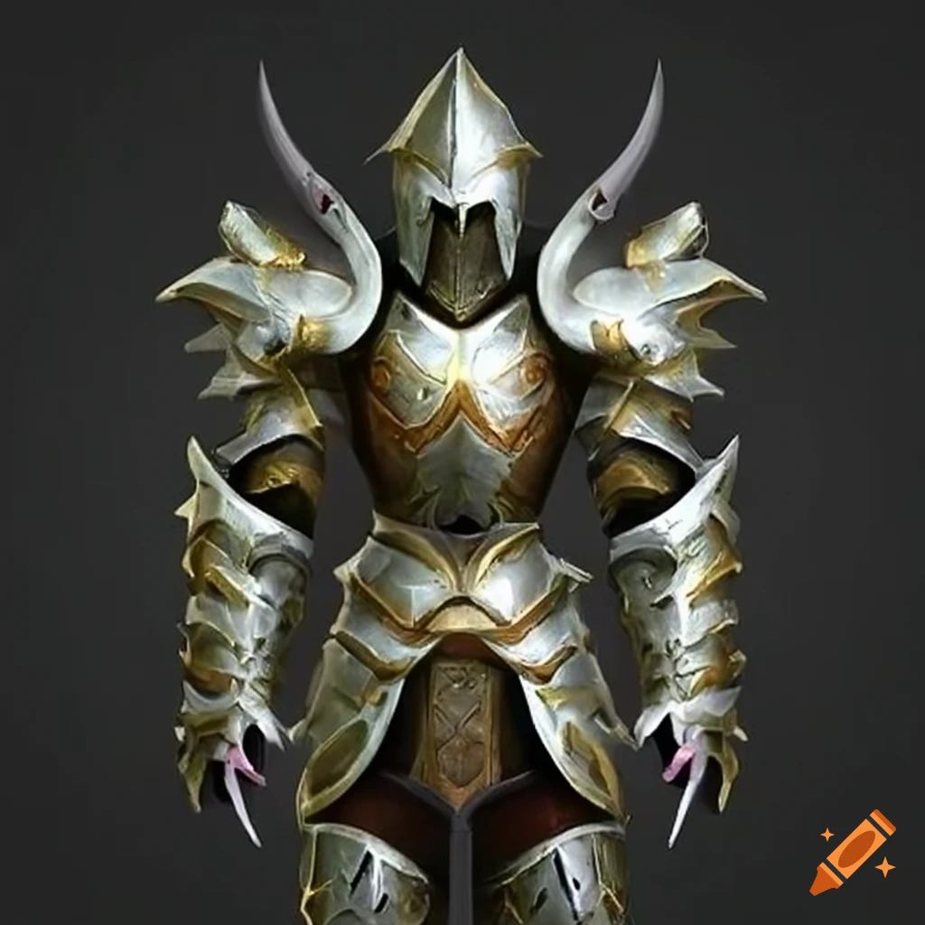 Front view of adorned magic armor on Craiyon