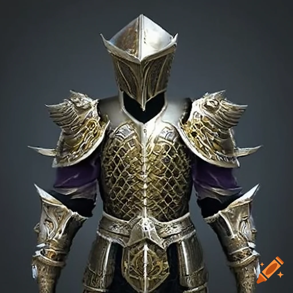 Front view of magic armor on Craiyon