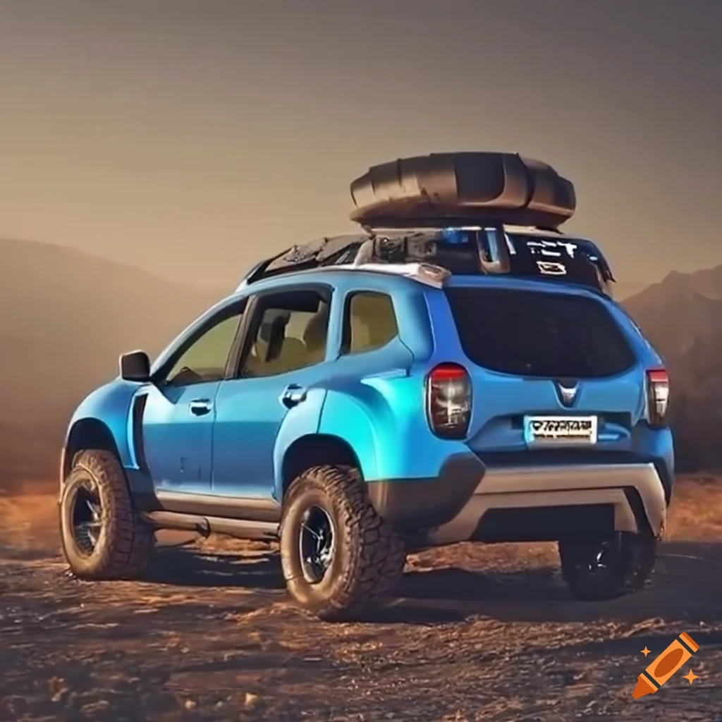 Dacia duster offroad adventure with big wheels on Craiyon