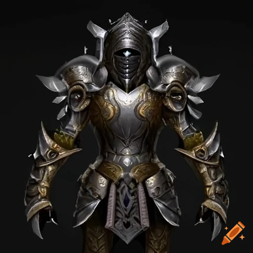 Adorned magic armor front view on Craiyon